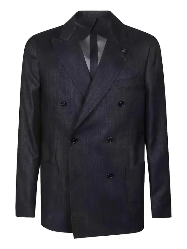 LARDINI Double-breasted Blazer - Blue