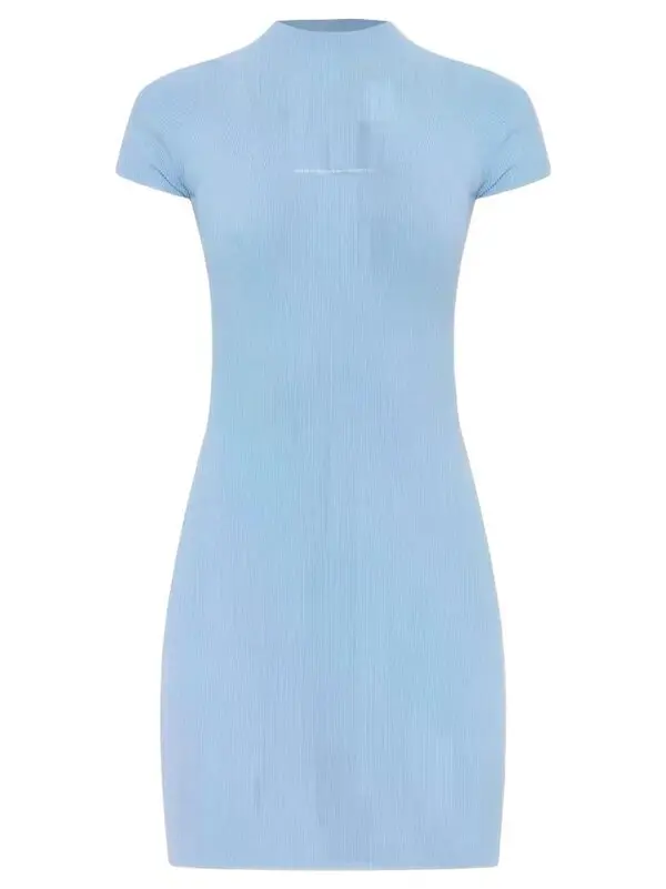 Alexander Wang Jacquard-logo Short-sleeve Mini Dress - Blue