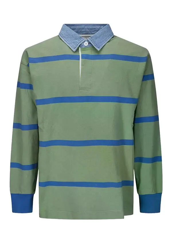 Gramicci Striped Polo Shirt - Green