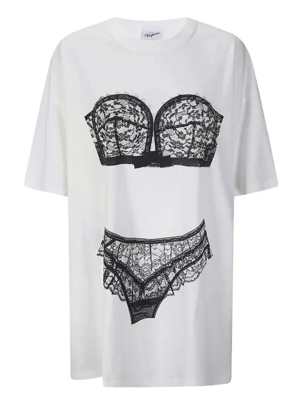 Vaquera Trompe L'oeil-print T-shirt - White