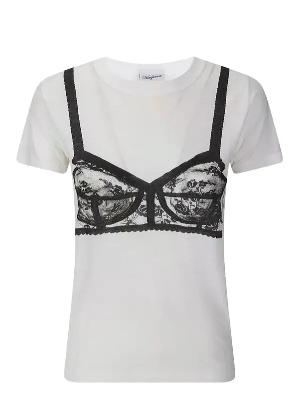 Vaquera Bra-print T-shirt - White