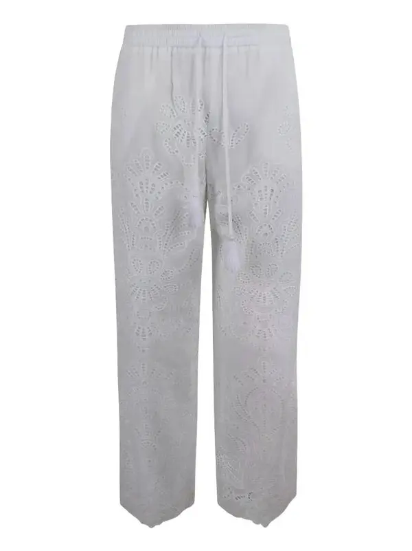 ERMANNO FIRENZE Embroidered Trousers - White