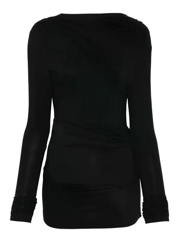 ENTIRE STUDIOS Draped Long-sleeve Top - Black