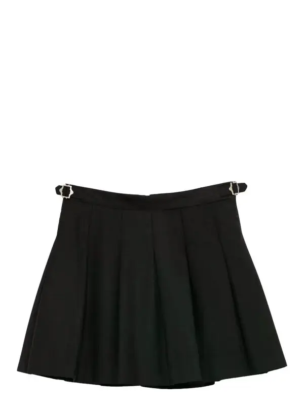 DUNST Buckle Pleated Mini Skirt - Black