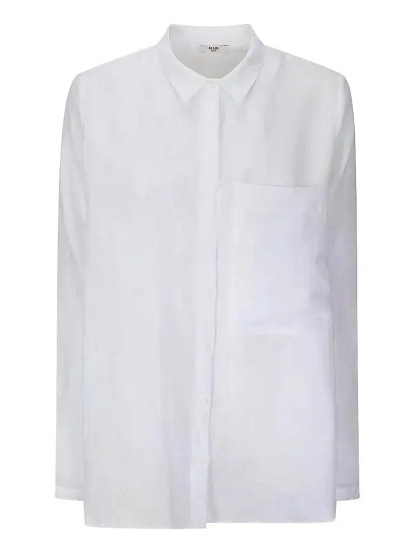 M.S.M MILANO Chest-pocket Linen Shirt - White