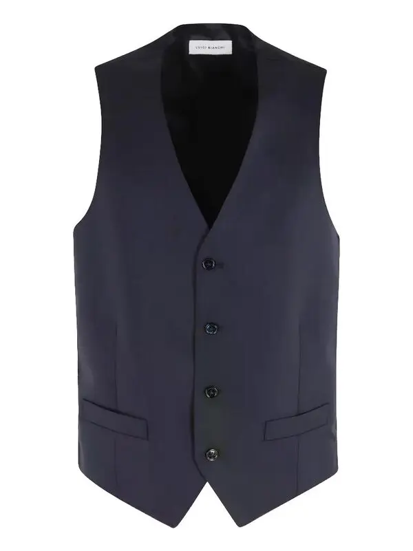 LUIGI BIANCHI MANTOVA Button Waistcoat - Blue