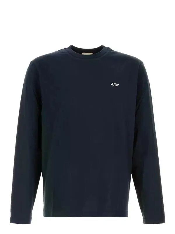 AUTRY Long-sleeve Logo-embroidered T-shirt - Blue