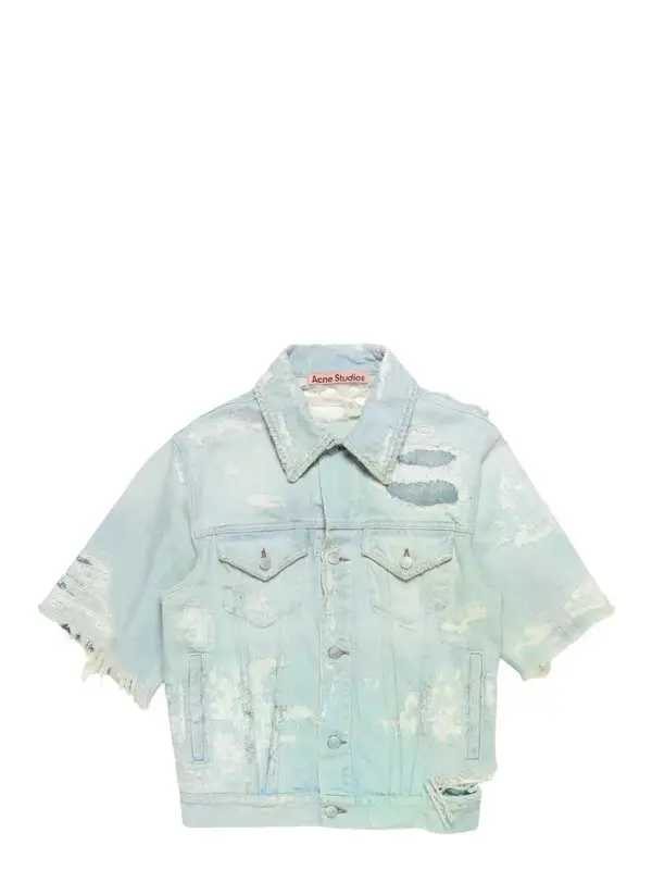 Acne Studios Distressed Denim Jacket - Blue