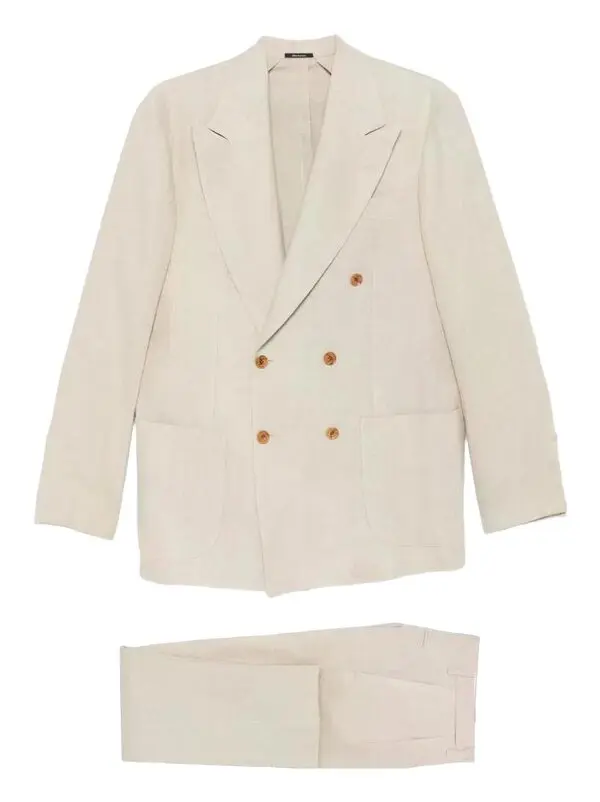 SARTORIO NAPOLI Long-sleeve Double-breasted Suit - Neutrals