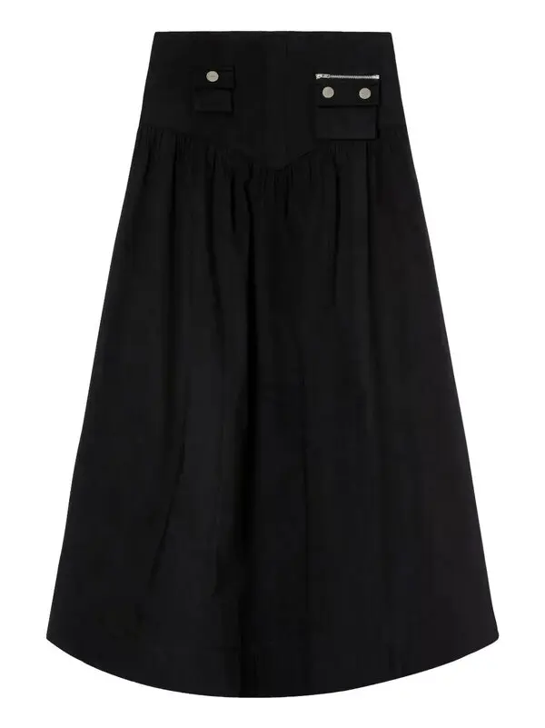 GANNI Panelled Skirt With Pockets - Black