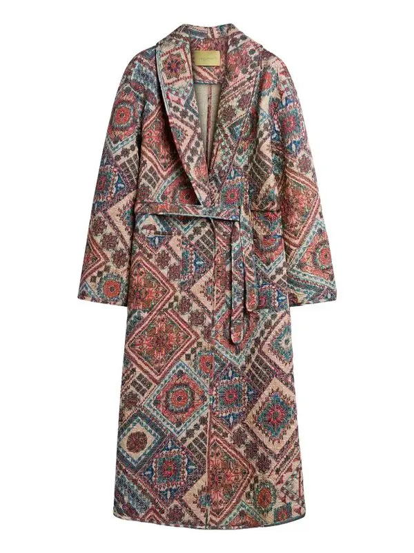 Momoni Colibri Printed Coat - Pink