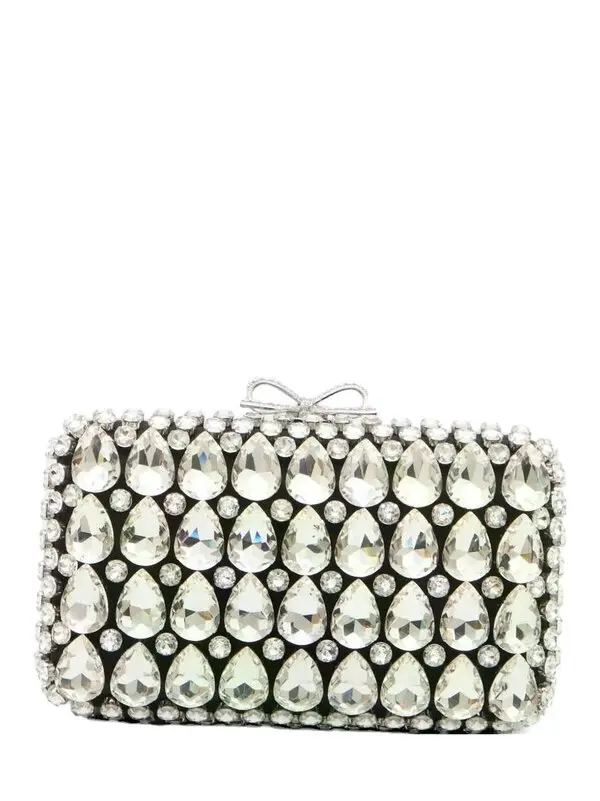 SELF-PORTRAIT Crystal-embellished Clutch - Black