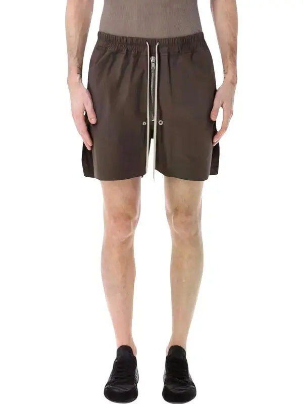 Rick Owens Drawstring Zip Shorts - Brown