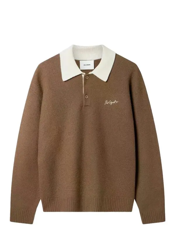 Axel Arigato Sonny Polo-collar Sweater - Brown