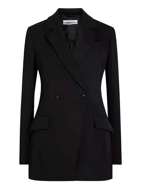 Another Tomorrow Double-breasted Blazer - Black