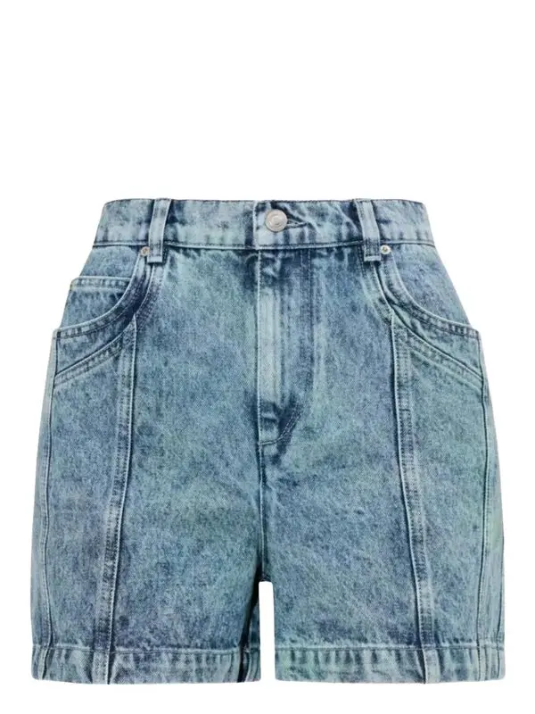 Isabel Marant Acid Wash Denim Shorts - Blue