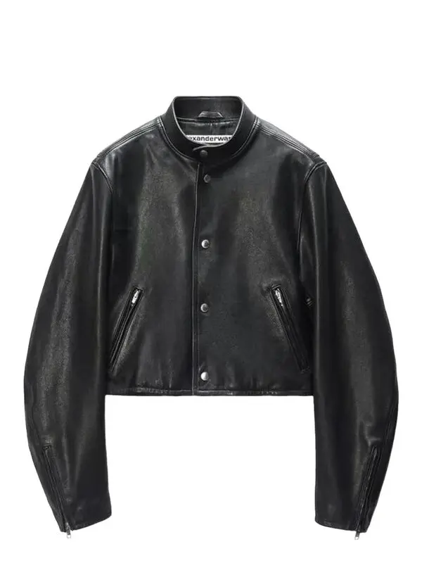 Alexander Wang Buttoned Leather Jacket - Black