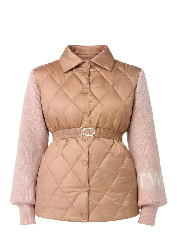 TWINSET Quilted Belted Jacket - Neutrals