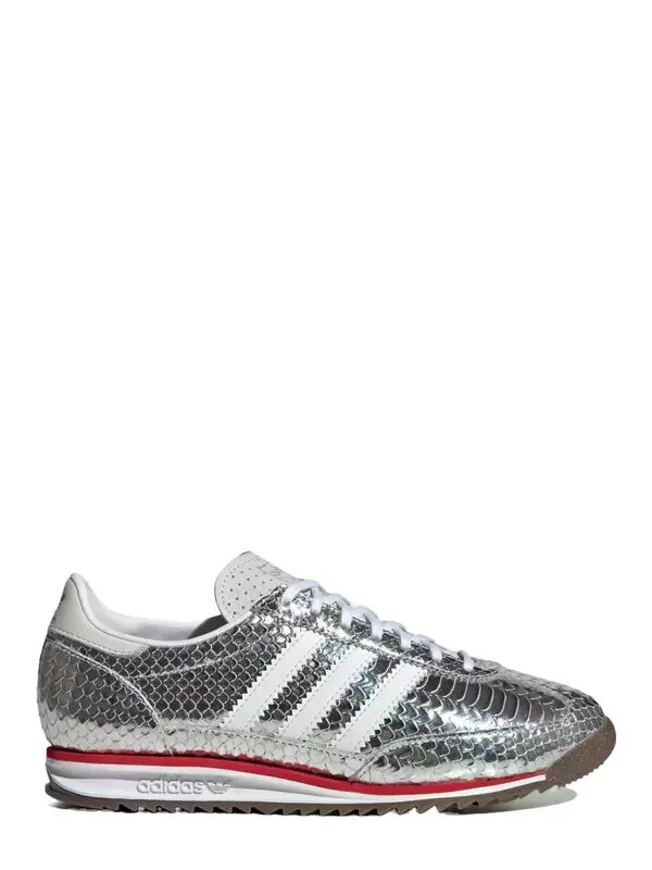 Adidas Three-stripe Reptile-effect Sneakers - Silver
