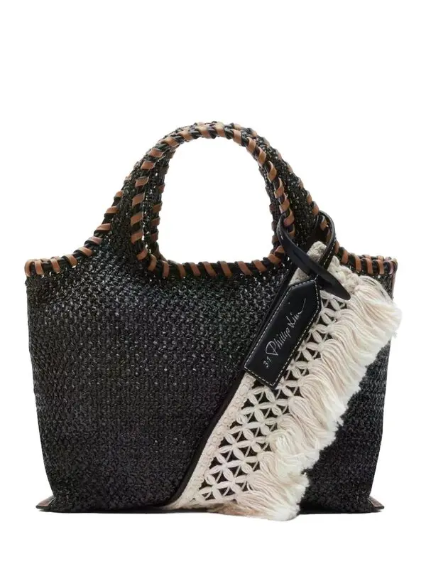 3.1 Phillip Lim Mini Market Fringe-trim Tote Bag - Black
