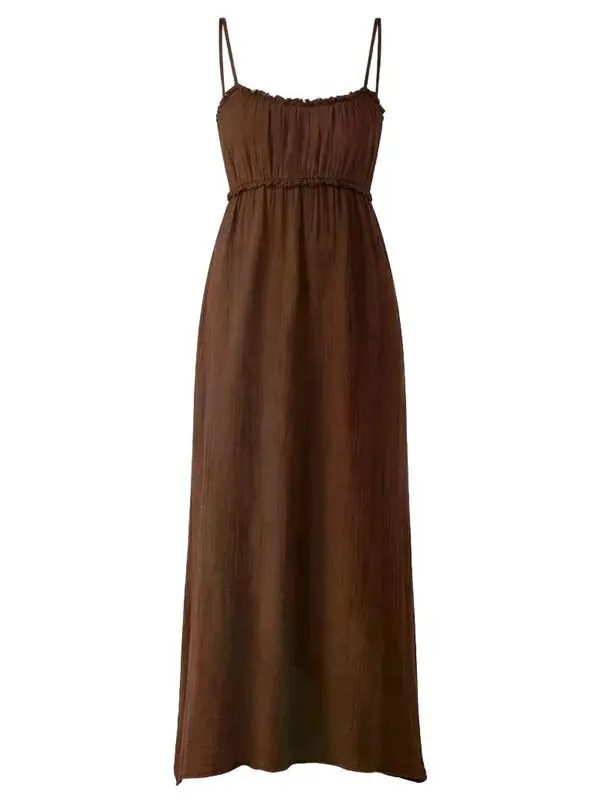 Xirena Ruffled Midi Dress - Brown