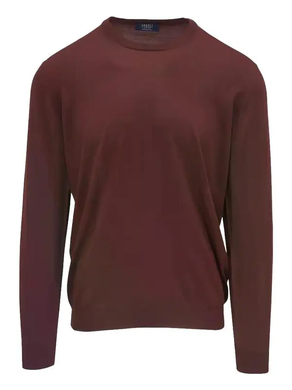 Fedeli Ribbed Crew-neck Sweater - Red