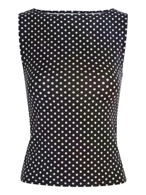 REFORMATION Dusk Polka-dot Knit Top - Blue