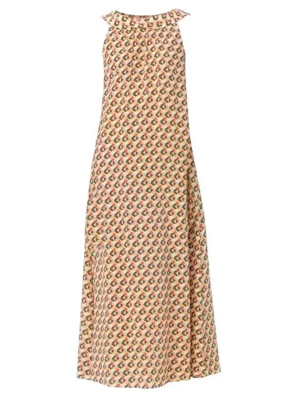 Aspesi Geometric-print Midi Dress - Neutrals