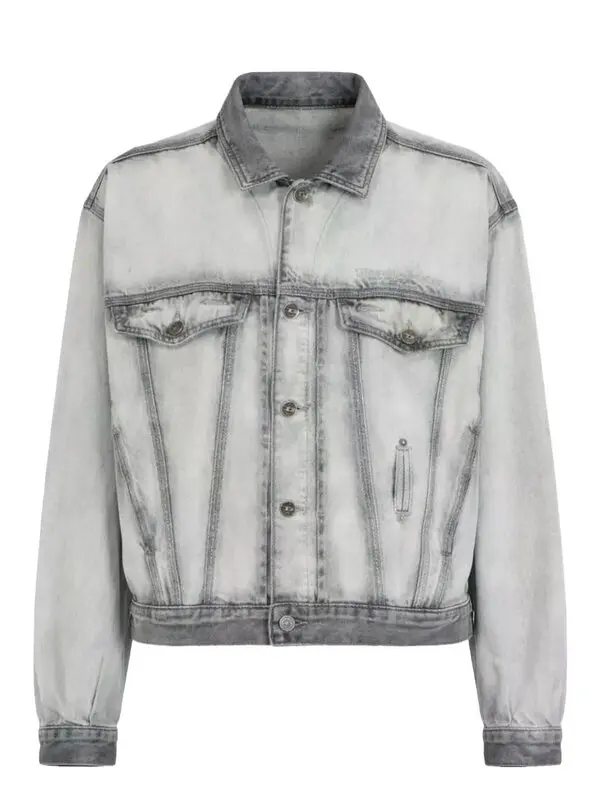 DIESEL Denim Button Jacket - Grey