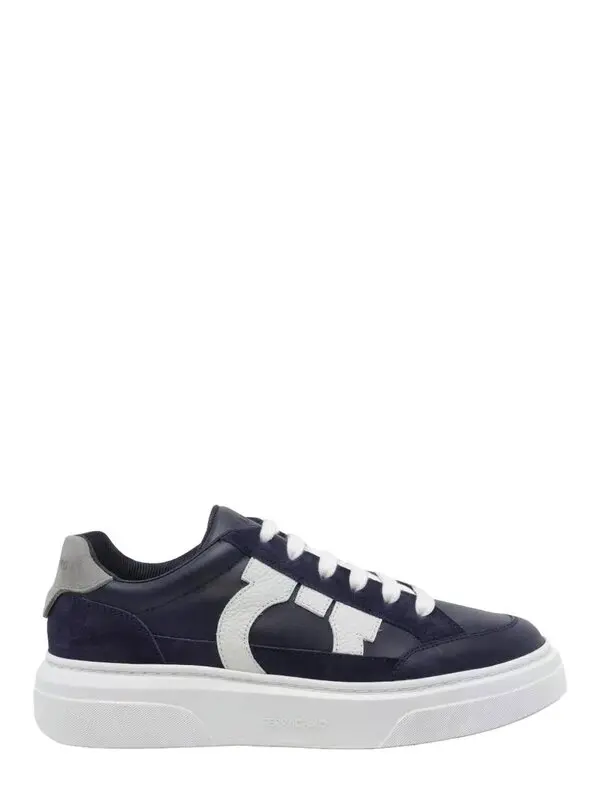 FERRAGAMO Gancini Round-toe Sneakers - Blue
