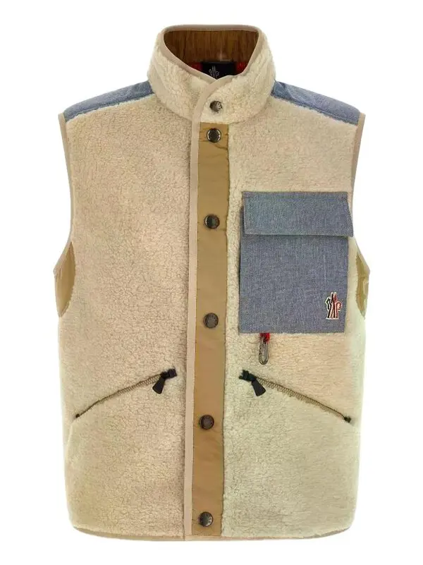 Moncler Teddy-texture Gilet - Neutrals