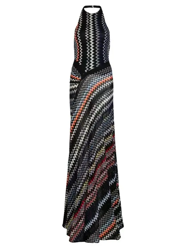 Missoni Halterneck Patterned Dress - Black