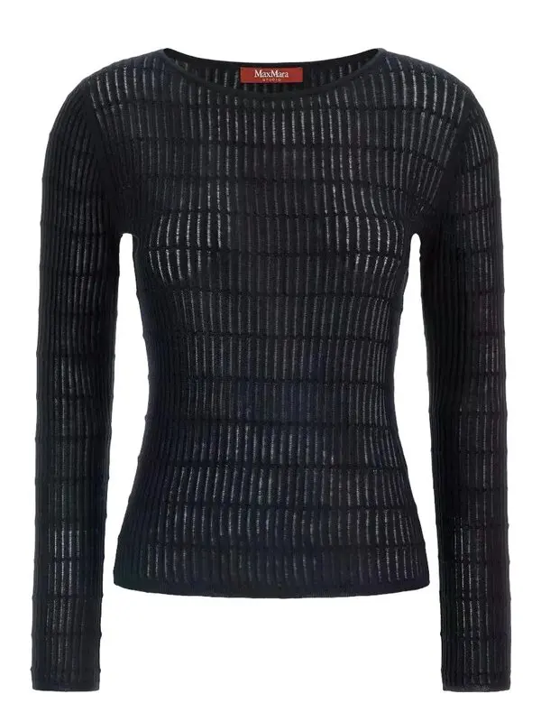 Max Mara Ribbed Boat-neck Sweater - Blue