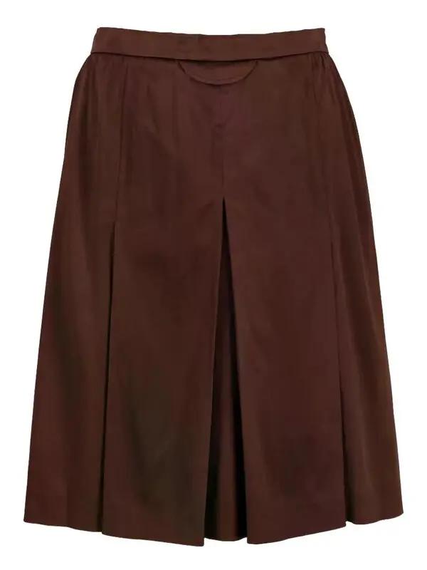 Fendi Pleated Midi Skirt - Brown