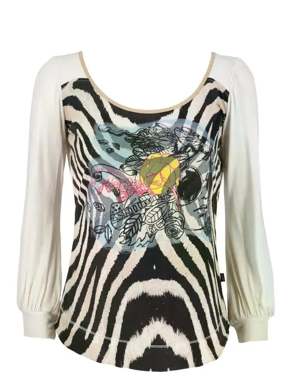 Just Cavalli Zebra-print Top - White