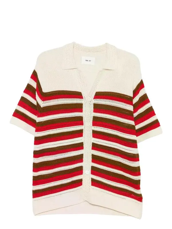 Nn07 Lars Striped Knit Shirt - Neutrals