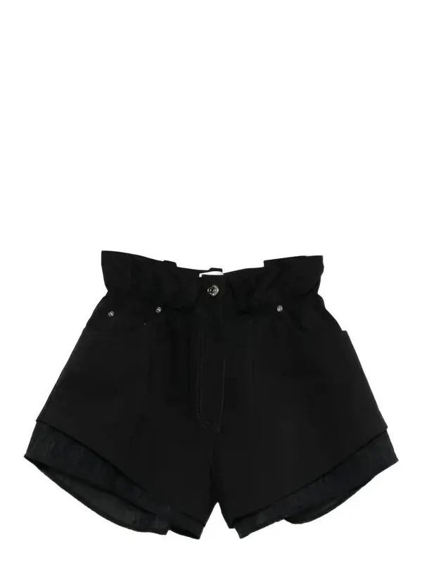 SYSTEM Belt-loop Layered Pocket Shorts - Black