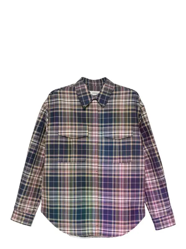 SYSTEM Pocket Checked Shirt - Blue