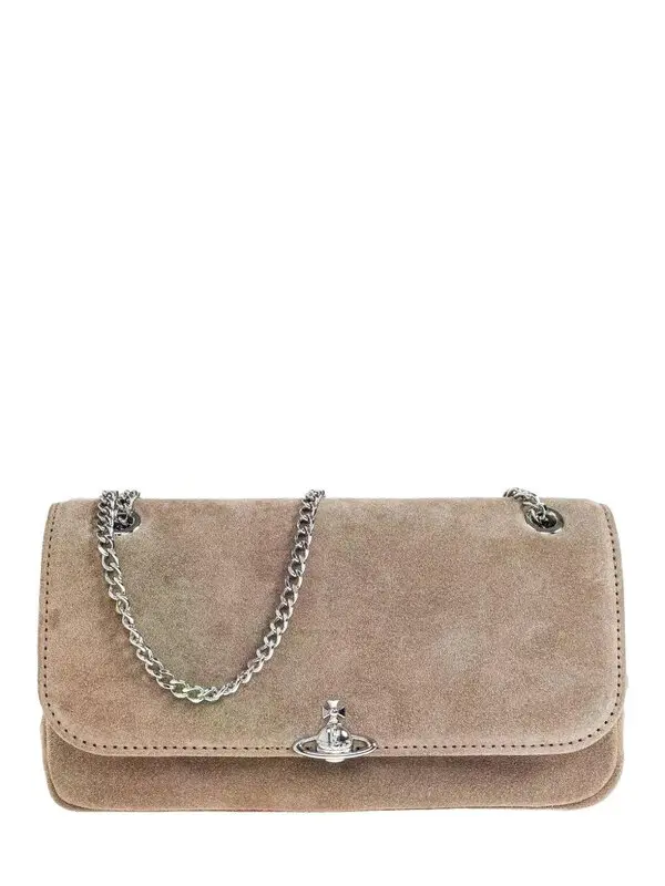 VIVIENNE WESTWOOD Chain Suede Shoulder Bag - Neutrals