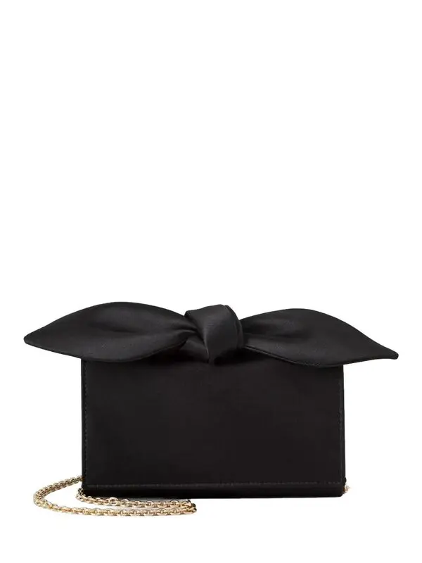 AQUAZZURA Bow Tie Clutch Bag - Black