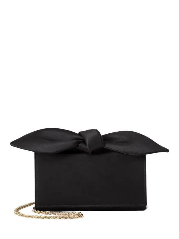 AQUAZZURA Bow Tie Clutch Bag - Black