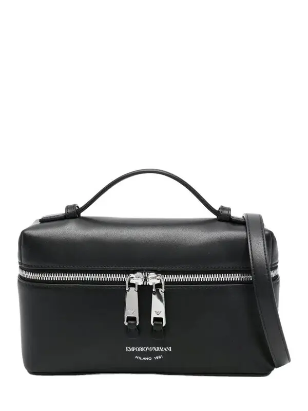 Emporio Armani Zip-around Rectangular Tote Bag - Black
