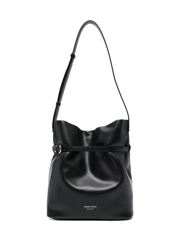 Emporio Armani Leather Bucket Bag - Black