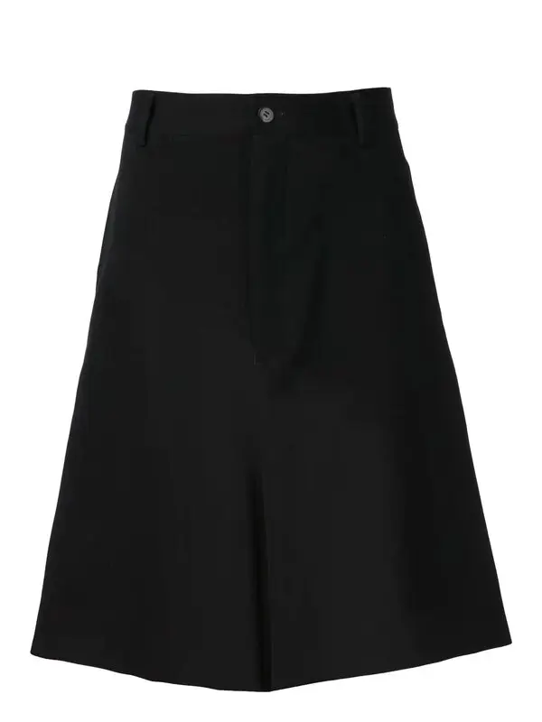 Comme Des Garçons Wide Leg Bermuda Shorts - Black