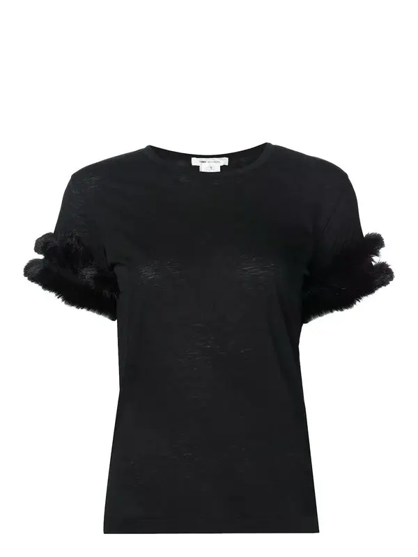 Comme Des Garçons Fur Detail T-shirt - Black
