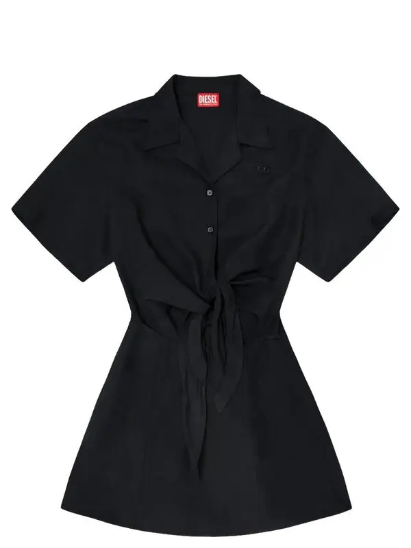 DIESEL Stall Tie-front Mini Dress - Black