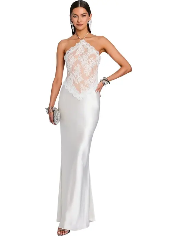 Retrofete Constanza Lace Maxi Dress - Ivory