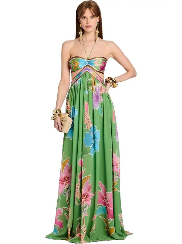 Retrofete Rabel Maxi Dress - Kiwi Hibiscus Floral