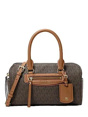 Michael Kors Jet Set Travel Extra-small Signature Logo Duffle Crossbody Bag - Brown