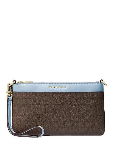 Michael Kors Jet Set Medium Signature Logo Wristlet - Blue